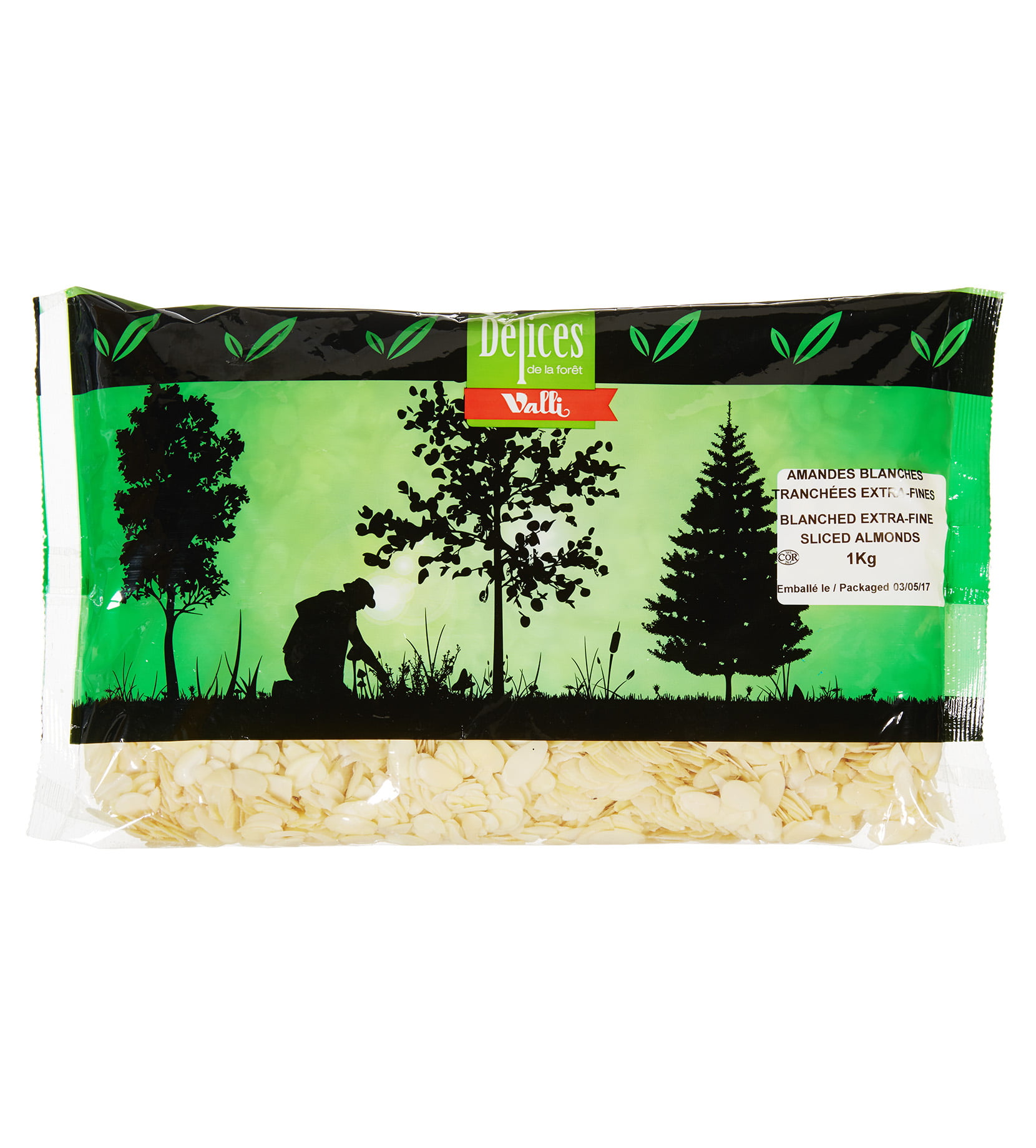 Amandes blanches tranchées extra fines – Délices de la fôret Valli